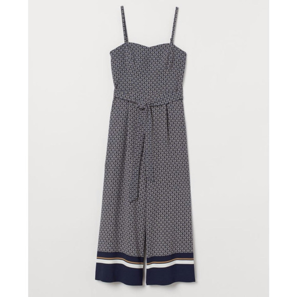 H&M | Pants & Jumpsuits | Hm Art Deco Wide Leg Strapless Midi Jumpsuit ...